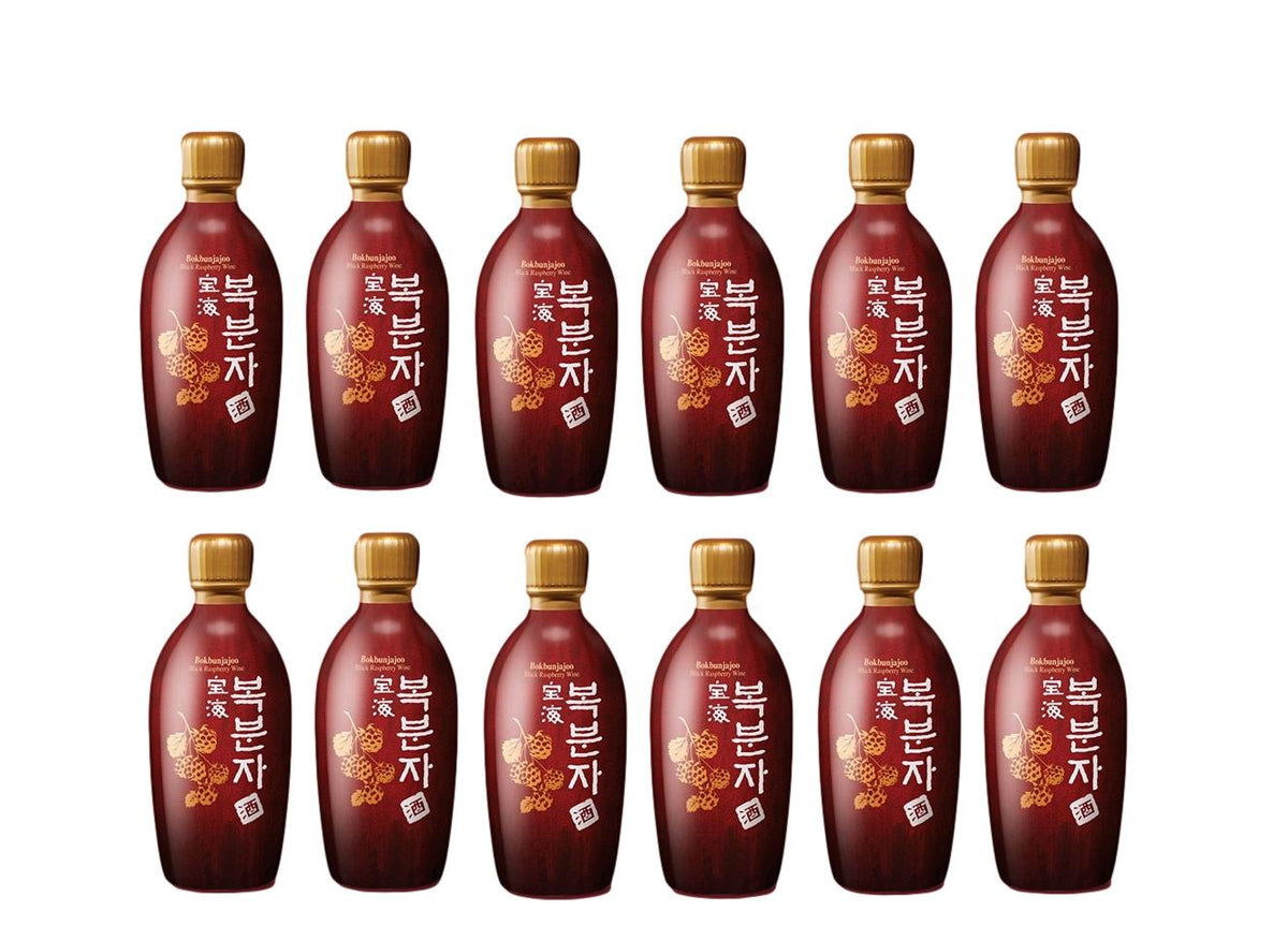 1 Carton (12 Bottles)★Bohae Bokbunja Raspberry Wine, Abv. 14%, 375ml x ...